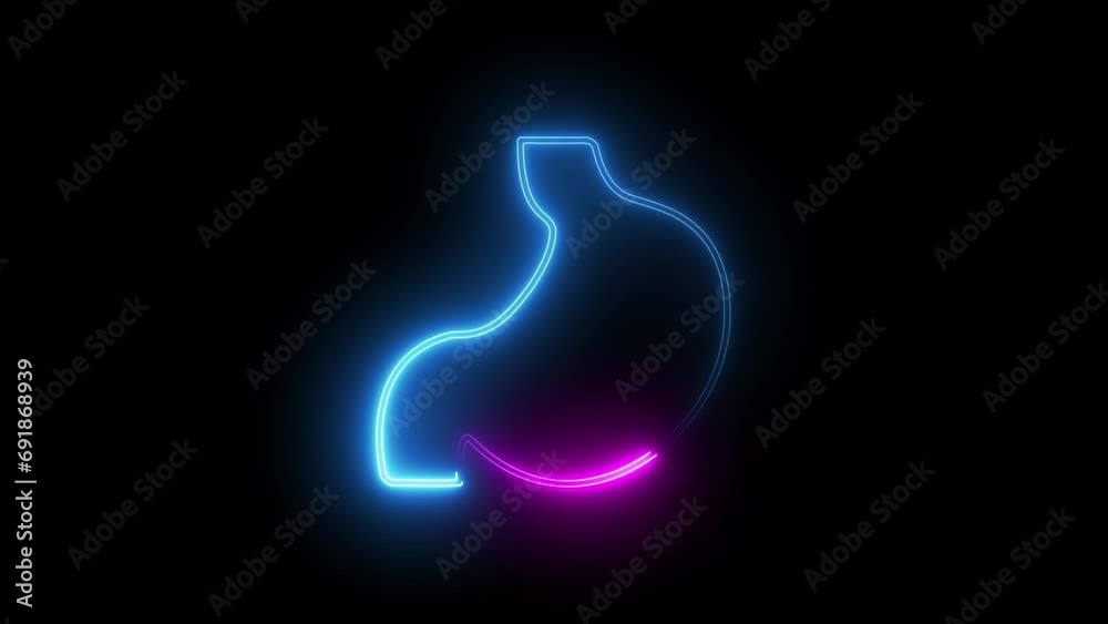 Neon anatomy of the human digestive system. Anatomy of the human ...