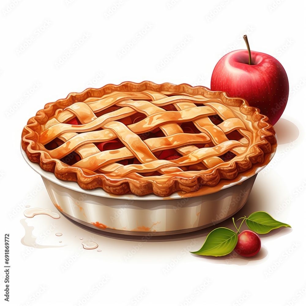 apple pie clipart white background Stock Illustration | Adobe Stock