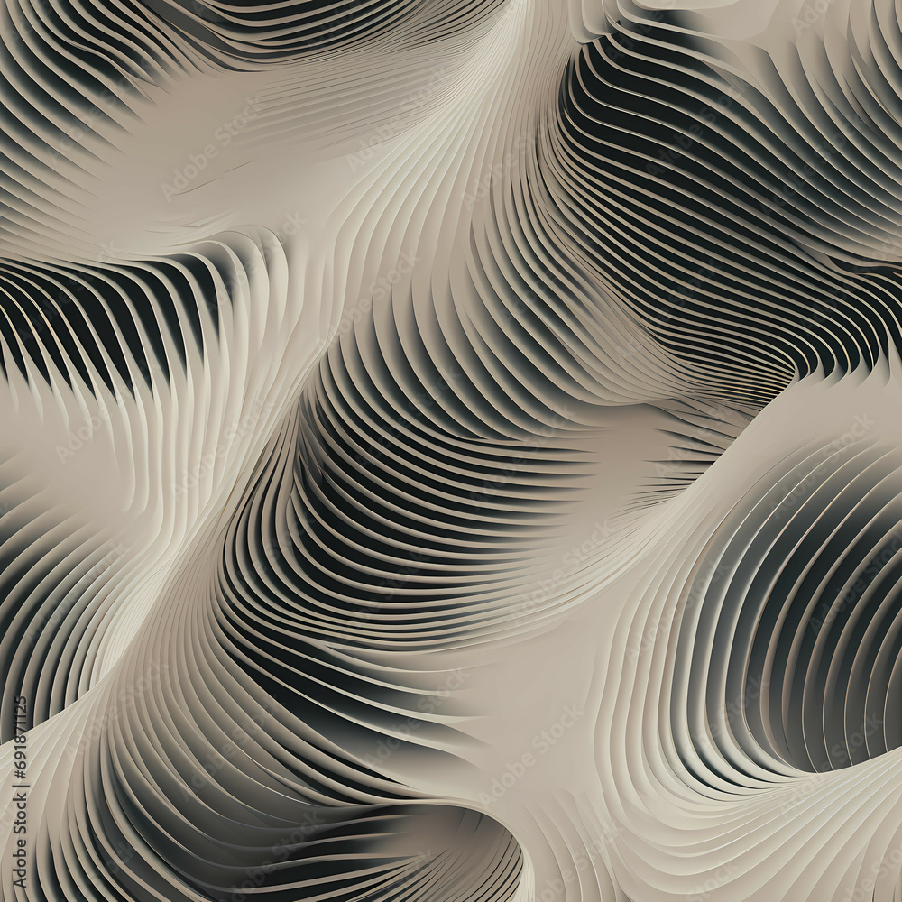 Parametric Line Art, a white and black wavy lines. Stock Photo | Adobe ...