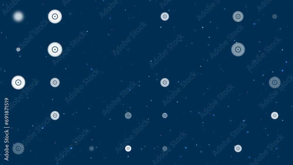 Template animation of evenly spaced gramophone record symbols of ...