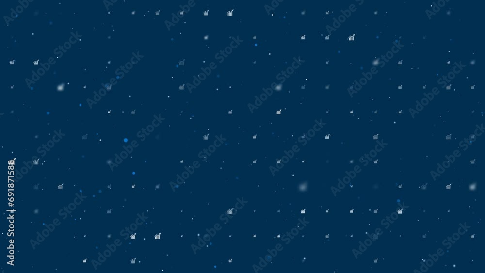 Template animation of evenly spaced chart up symbols of different sizes ...