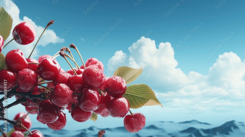 Cherry Tree Fruits Under Blue Sky, HD, Background Wallpaper, Desktop ...