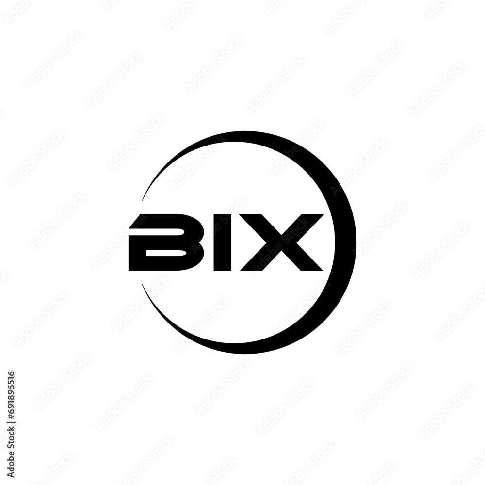 BIX letter logo design with white background in illustrator, cube logo ...