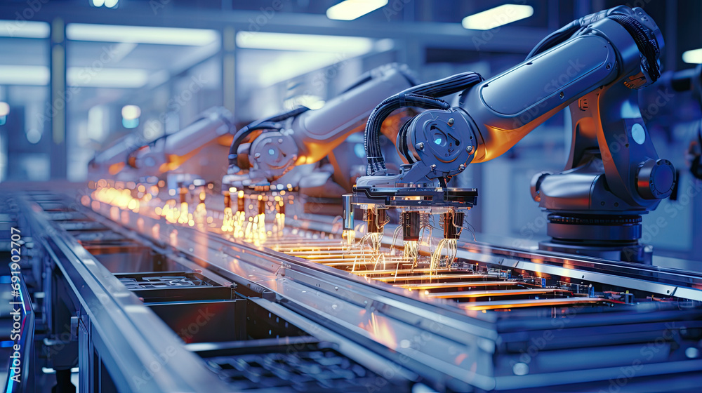 Component Installation and Quality Control of Circuit Board. Fully ...