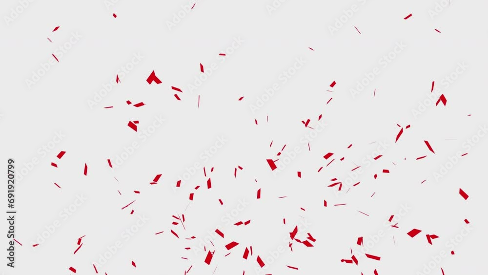3D Confetti Blast Red Blast Animation 4k on White Green and Alpha Matte ...