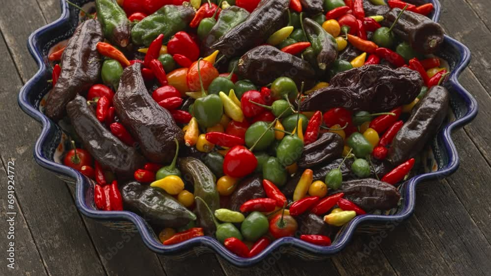 Top view of different types of chilies - Brazilian Biquinho Yellow ...