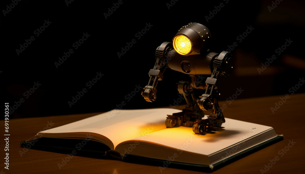 Design a small, book-shaped robot that sits on your desk or bedside ...