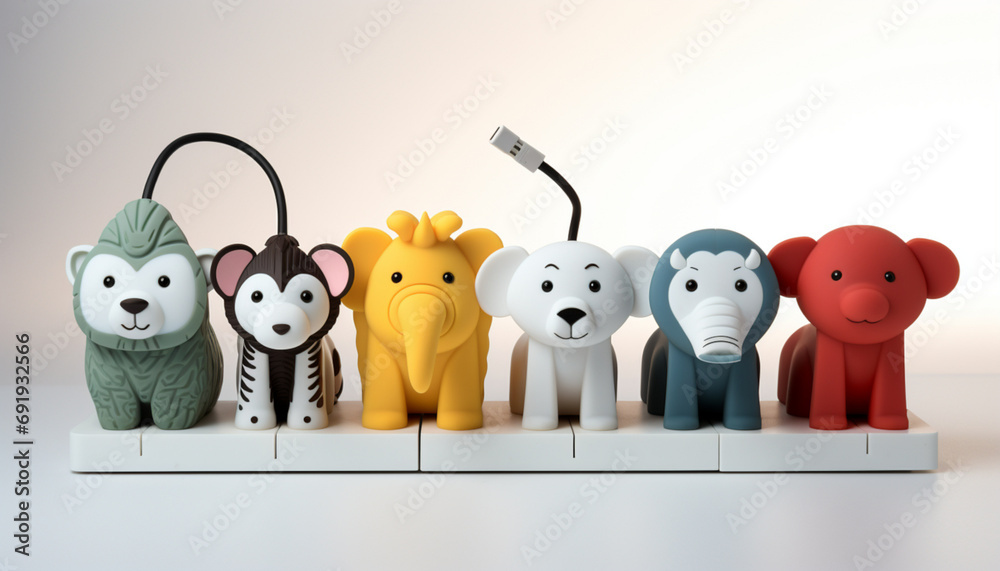 Design 3D-printable cable holders shaped like cute animals to keep ...