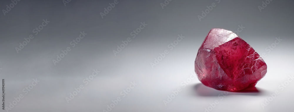 Red beryl is a rare precious natural stone on white background. AI ...