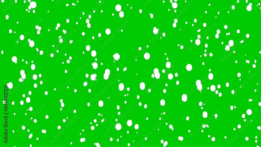Snow falling down animation with green background, Christmas snow ...