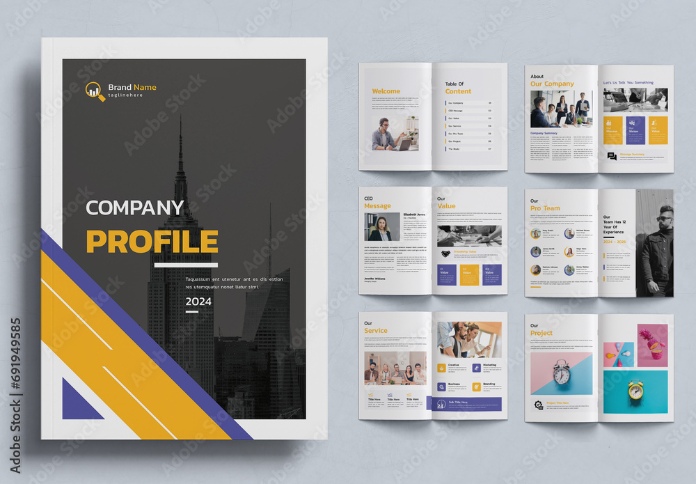 Company Profile Layout Template Stock Template | Adobe Stock