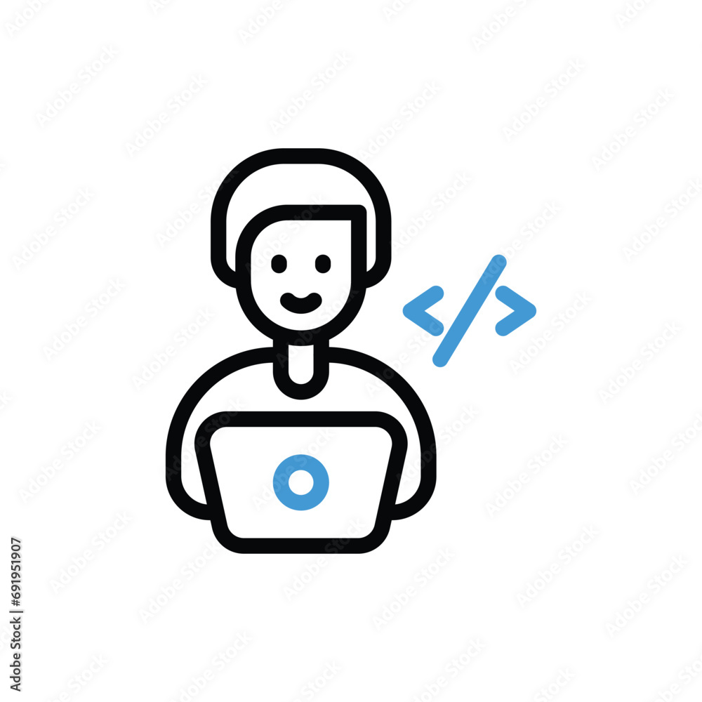 Programmer Icon vector stock illustration Stock Vector | Adobe Stock