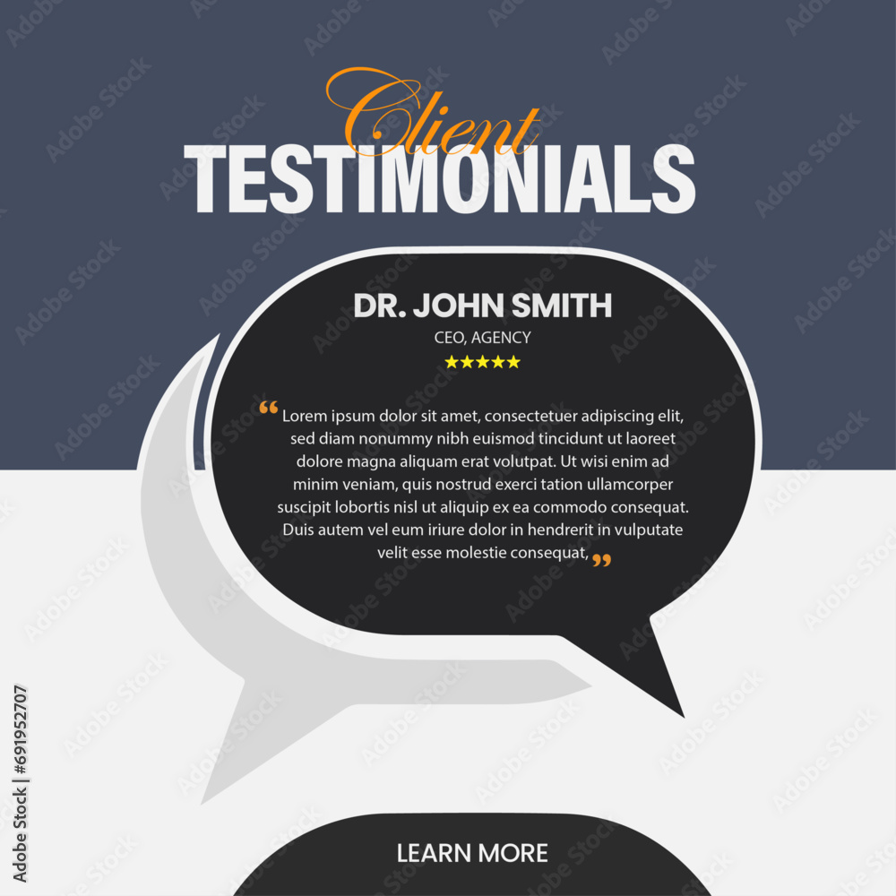 Customer feedback review or testimonial design with black and yellow ...