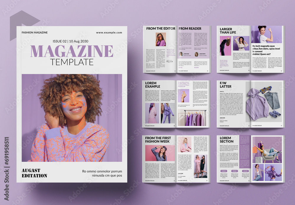Fashion Magazine Layout Stock Template | Adobe Stock