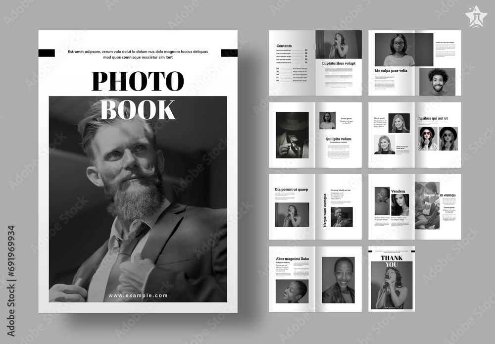 Photo Book Magazine Layout Stock Template | Adobe Stock