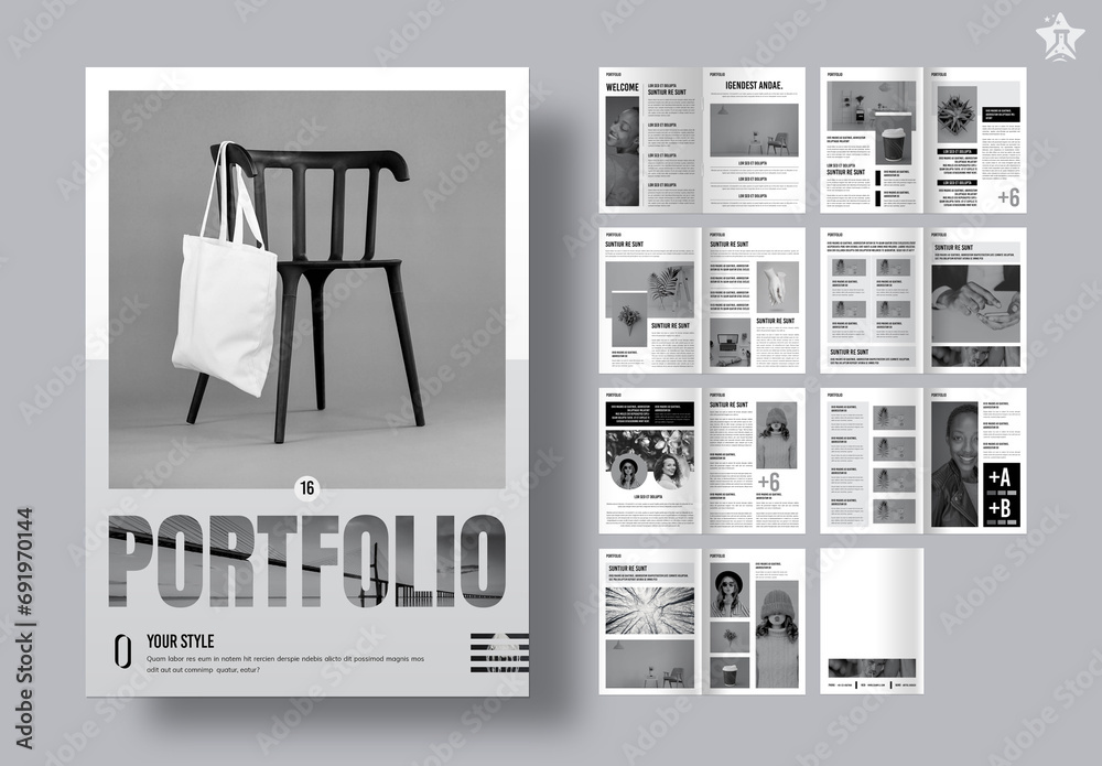 Portfolio Magazine Layout Stock Template | Adobe Stock