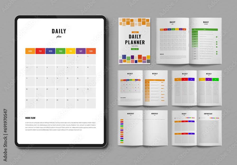 Daily Planner 2024 Template Stock Template | Adobe Stock