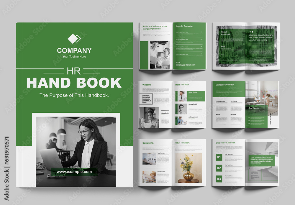 Employee Handbook Layout Stock Template | Adobe Stock