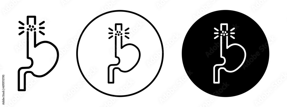 Esophageal cancer icon. human gut health care treatment of esophagus ...