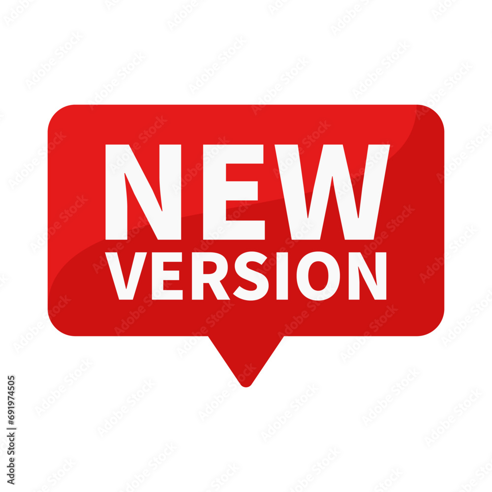 New Version In Red Rectangle Shape For Update Product Information ...