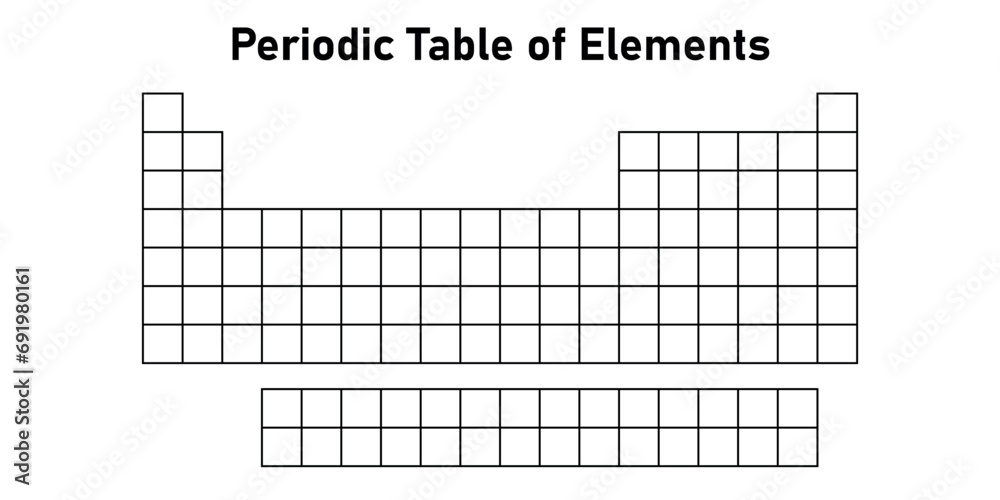 Empty periodic table of elements in chemistry. Scientific resources for ...