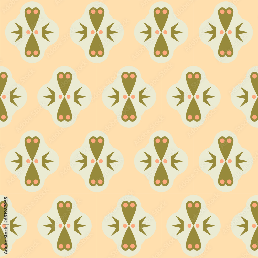 Vintage Seamless geometric shape with ogee pattern . Tile pattern. Use ...