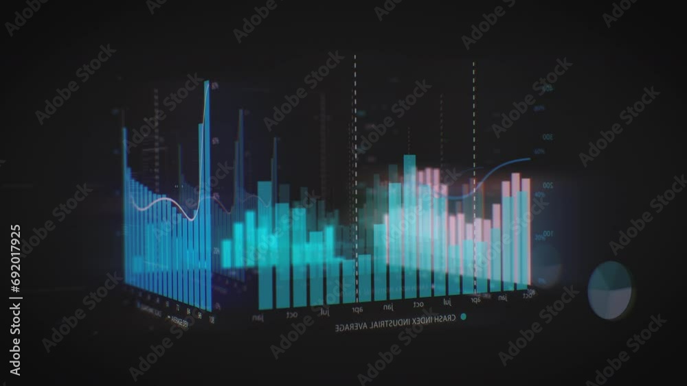 Digital information graphics tables, curve charts and analyses of the ...