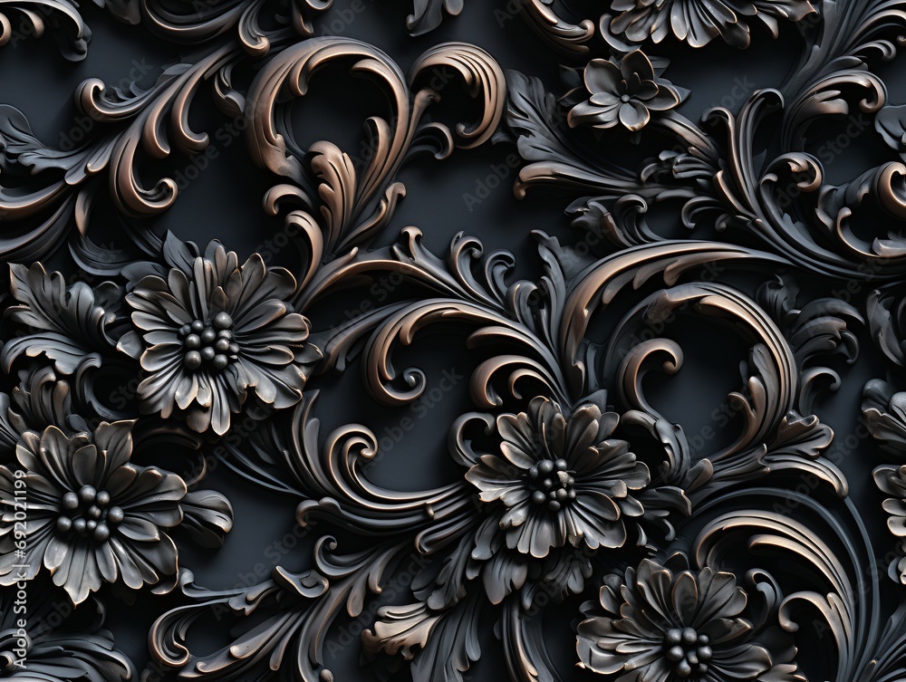 Seamless barocco scrollwork pattern venzel and whorl Royal vintage ...