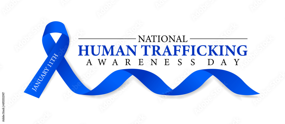 National human trafficking awareness day and 11th of January . Blue ...