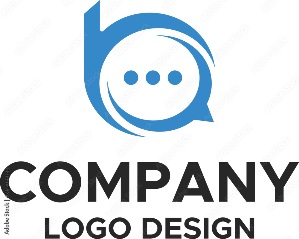 Chat Logo, message logo, B chat logo, creative B chat logo Stock Vector ...