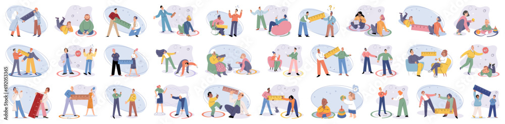 Personal space vector illustration. Understanding psychology personal ...