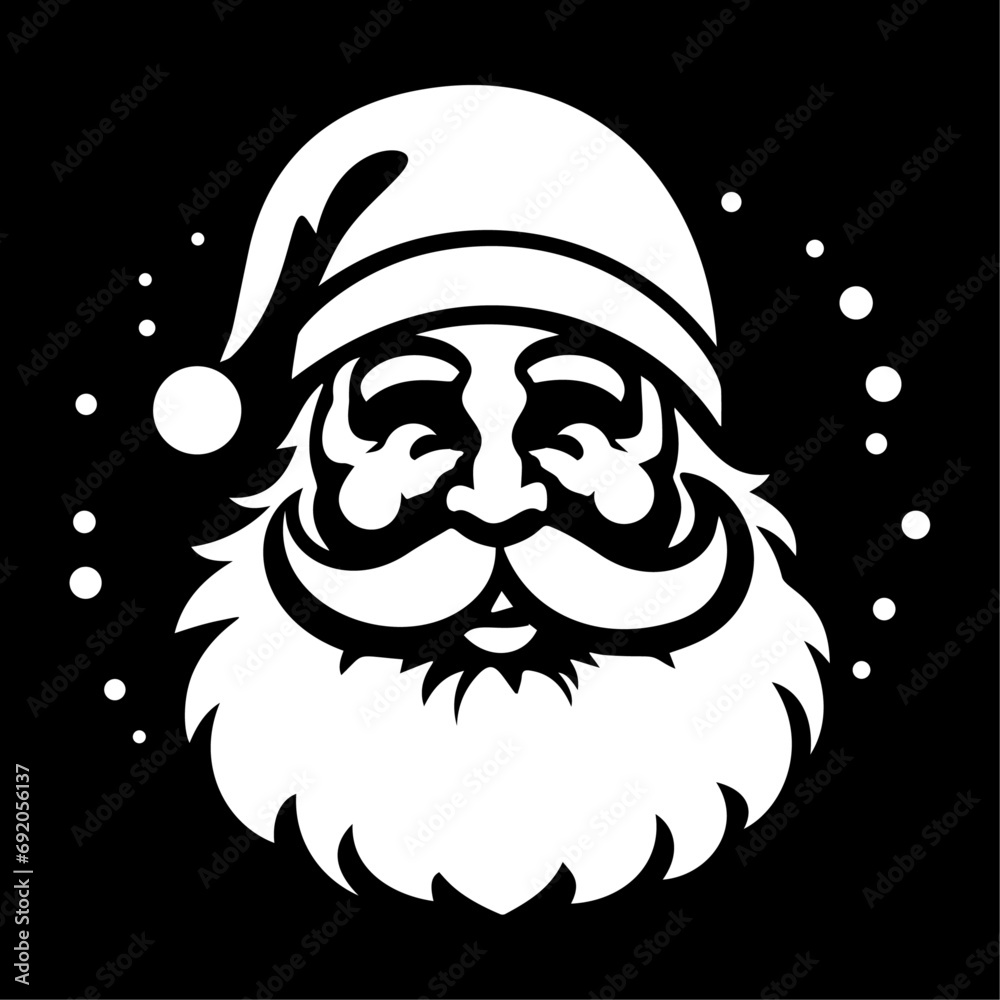 Santa Face Stencil Template. Stencils Design for Window. Image suitable ...
