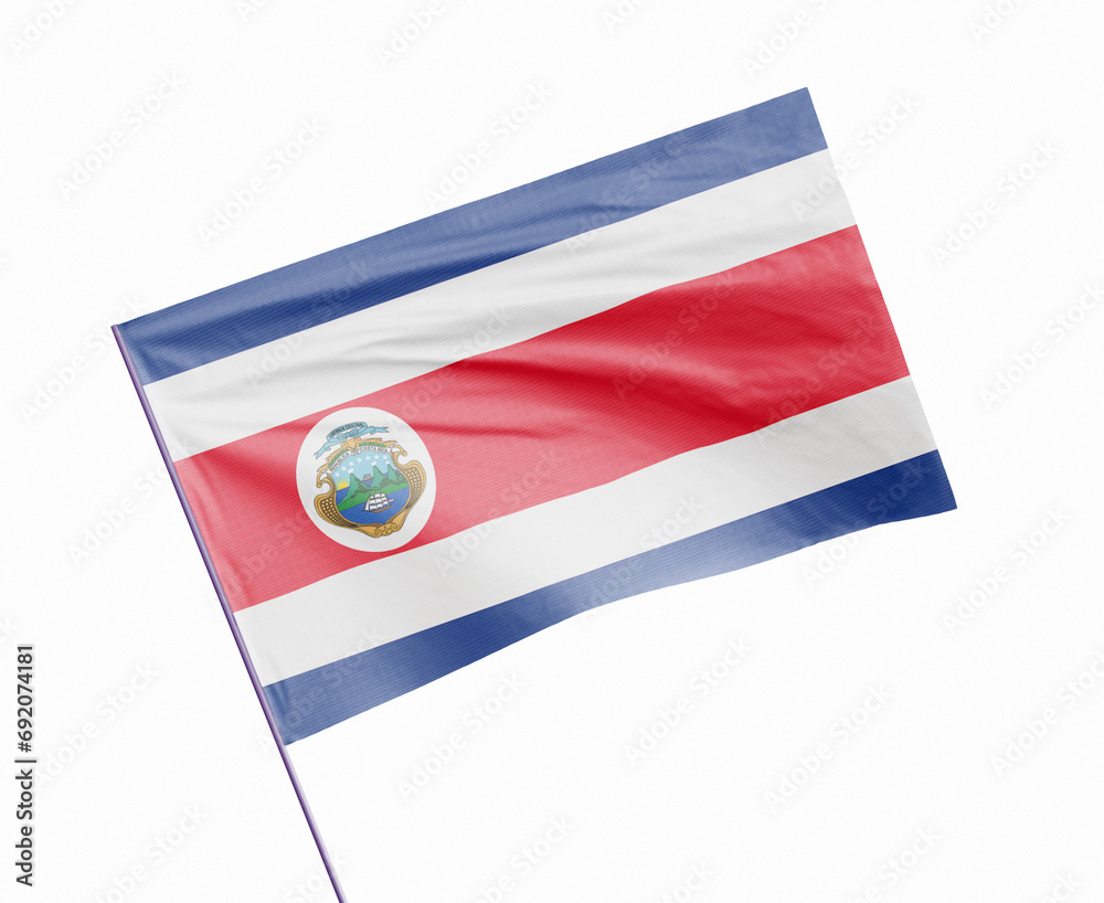 3d illustration flag of Costa Rica. Costa Rica flag waving isolated on ...