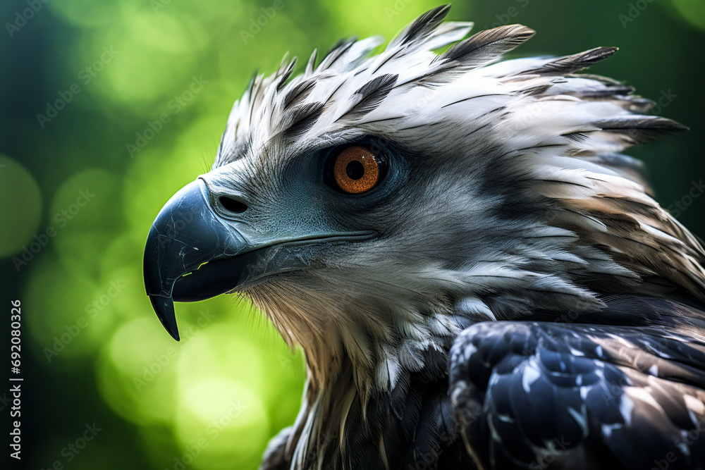 Generative AI image of intense eagle portrait in nature Stock ...