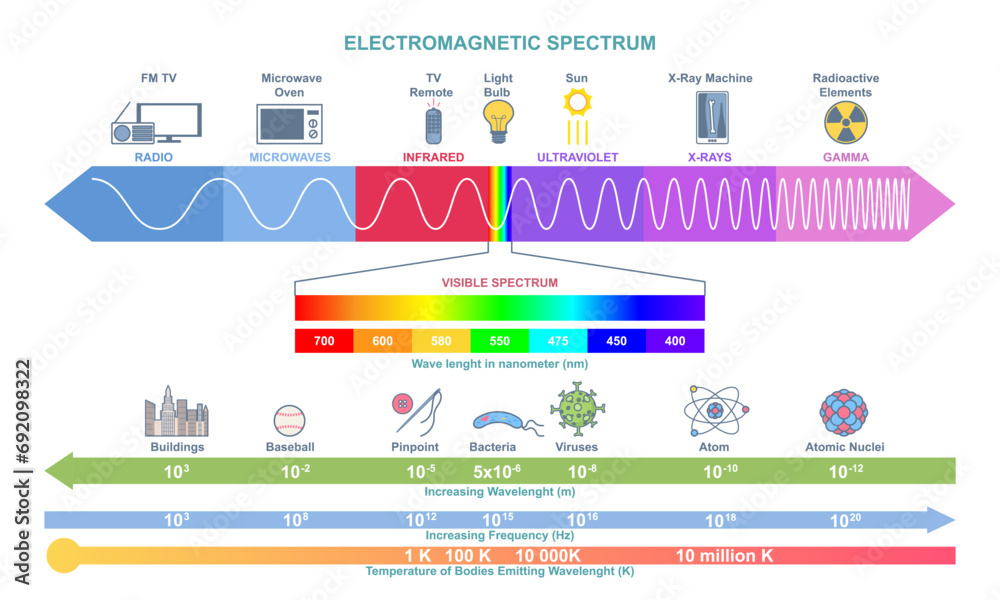 Poster Electromagnetic Spectrum infographic vector concept – Wall Art ...