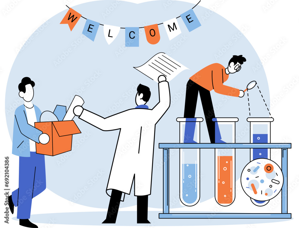 New employee. Vector illustration. The arrival new employee signifies ...