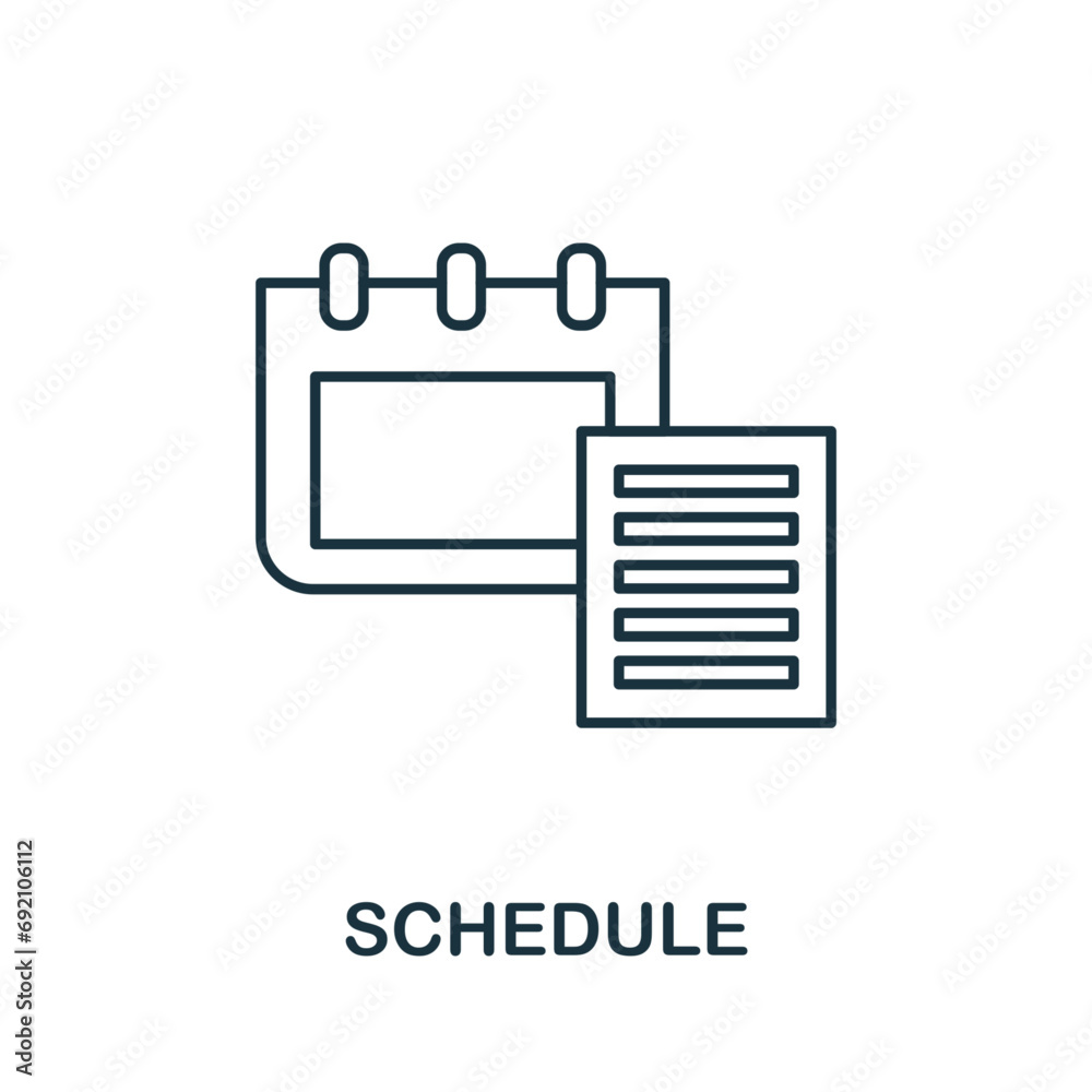 Schedule icon. Simple element from well sleep collection. Creative ...