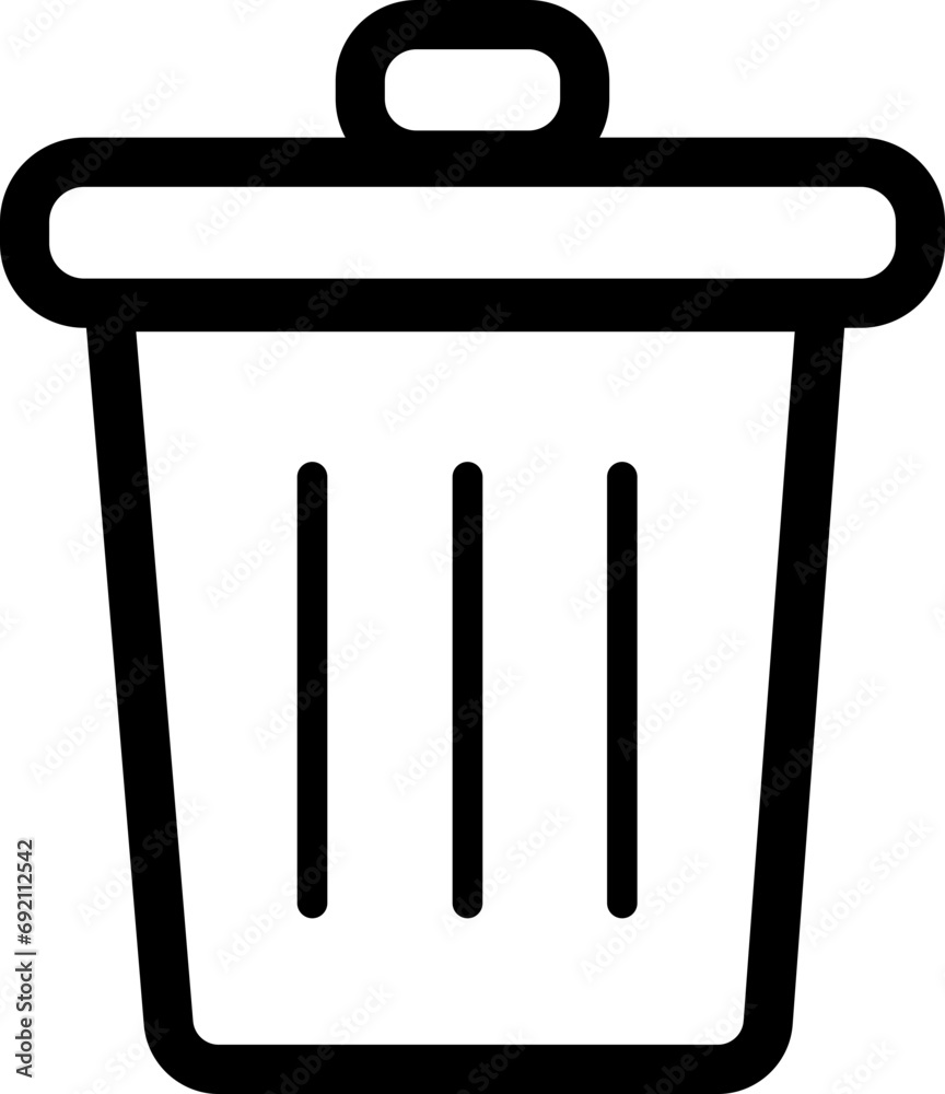 Bin icon. Trash can collection. Web icon, delete button. Delete symbol ...