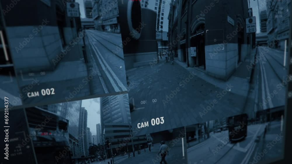 Government Spy Camera Scans Elderly Citizen Face In Modern City ...