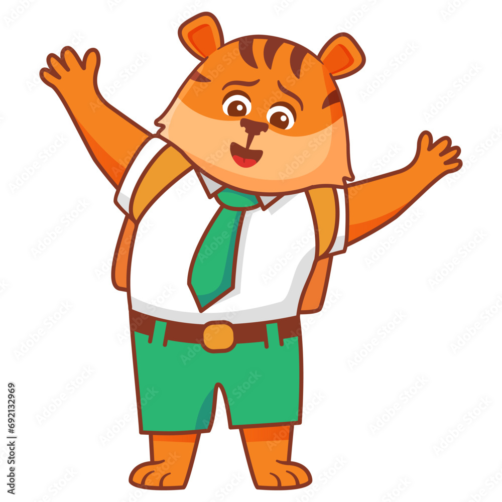 Little boy tiger animal.Happy kid tiger.Animal childhood cartoon ...
