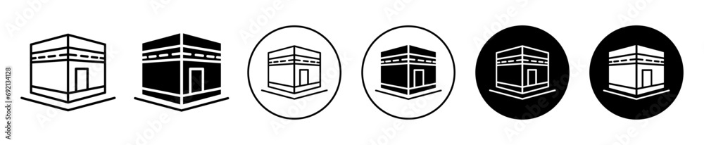 Kaaba icon. arabic islamic makka or Kabah holy place for worship allah ...