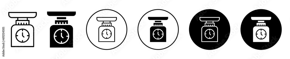 Kitchen scales icon. household body weight measuring kitchen scale dial ...