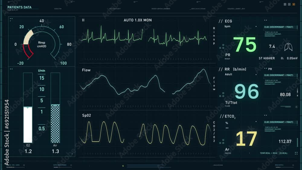 Display Of Modern Medical Machine Testing Healthy Vital Signs Of ...