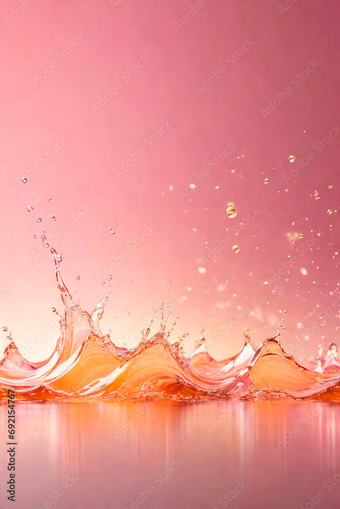 Abstract background splash modern bokeh light effect with soft peach background. Trending color ...
