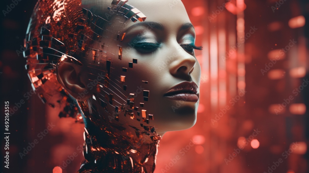 Big data and artificial intelligence concept. Machine learning and cyber mind domination concept ...