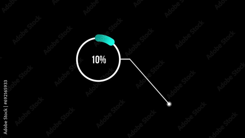 10 percent Call out Pie Chart Animation. Ten percent Glowing Blue Chart ...