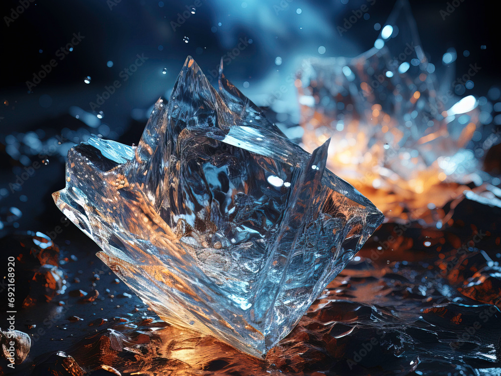 Abstract design of white powder cloud against dark background. Flying ...