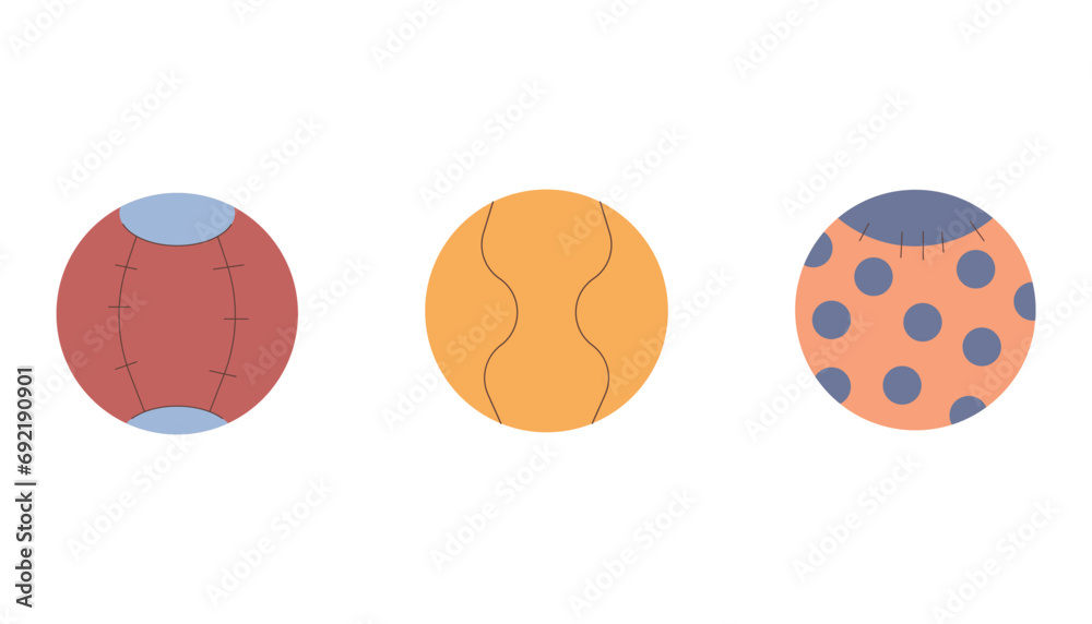 Colored dog balls isolated on white background Modern vector ...