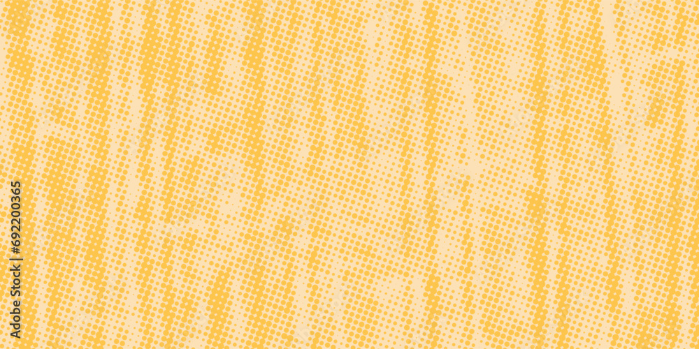 Yellow radial halftone background. Retro comic grain pixel texture ...