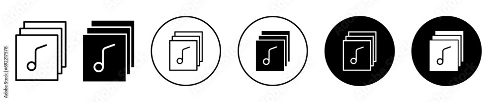 music collection icon. musical audio tune note album book vector logo ...